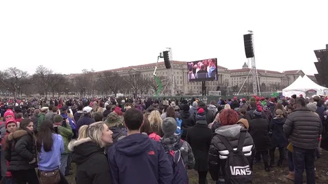 Trump Inauguration seen on big screen fr... | Stock Video | Pond5