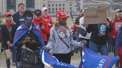 Trump rally flags and banners | Stock Video | Pond5