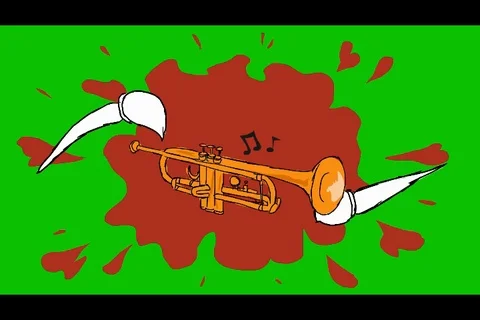 Trumpet - Hand-Drawn Animation - spot re... | Stock Video | Pond5