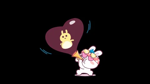 Trumpet-Playing Rabbit Animation - Trans... | Stock Video | Pond5