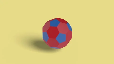 Truncated icosahedron. Archimedean solid... | Stock Video | Pond5