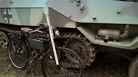 Truppenfahrrad w/ Panzerfaust | Slider R... | Stock Video | Pond5