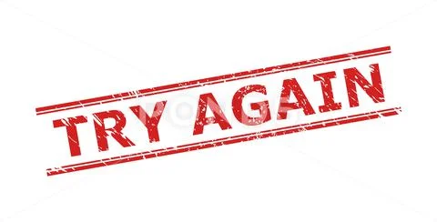 TRY AGAIN Watermark with Unclean Texture and Double Parallel Lines ...