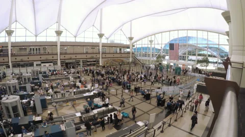 TSA lines at Denver International Airpor... | Stock Video | Pond5