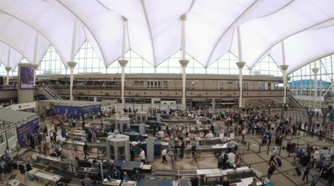 TSA lines at Denver International Airpor... | Stock Video | Pond5