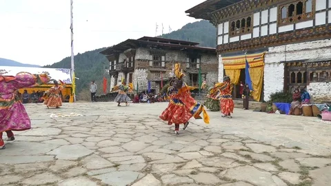 Tsholing cham Dance of terrifying deiti... | Stock Video | Pond5