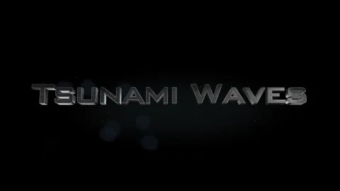Tsunami Waves title metal text on black ... | Stock Video | Pond5