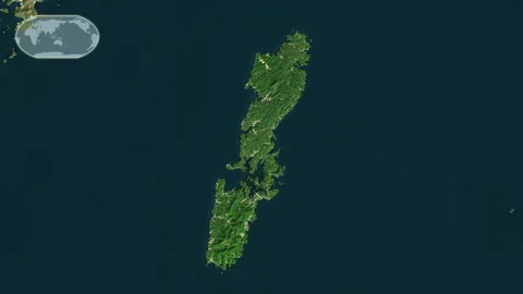 Tsushima Island - Japan close-up - satel... | Stock Video | Pond5