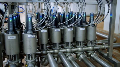 Tubes Of Dairy Food Processing Machine E... | Stock Video | Pond5