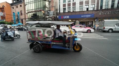 Tuk tuk also known as sam-lor (motorized rickshaw) at Chinatown Bangkok Thailand Stock Image ...