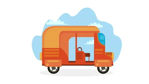 tuk tuk indian transport animation | Stock Video | Pond5