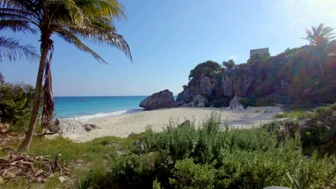 Tulum Mexico Beach Tracking Shot | Stock Video | Pond5