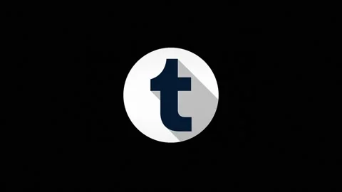 Tumblr logo flat style animation on a bl... | Stock Video | Pond5