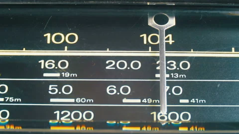 Tuning Analog Radio Dial Frequency on Sc... | Stock Video | Pond5