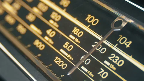 Tuning Analog Radio Dial Frequency on Sc... | Stock Video | Pond5