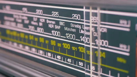 Tuning Analog Radio Dial Frequency on Sc... | Stock Video | Pond5