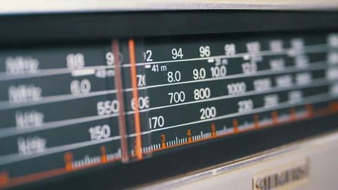 Tuning Analog Radio Dial Frequency on Sc... | Stock Video | Pond5