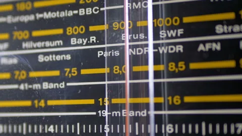 Tuning Analog Scale of the Retro Radio w... | Stock Video | Pond5