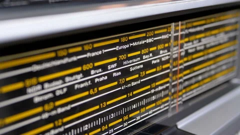 Tuning Analog Scale of the Retro Radio w... | Stock Video | Pond5