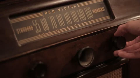 Tuning Old Timey Vintage Radio | Stock Video | Pond5