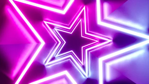 Tunnel with rotating star shapes - 3D 4k... | Stock Video | Pond5