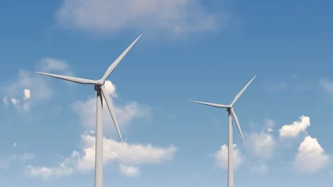 Turbine at Sky 4k Animation, 3D Renderin... | Stock Video | Pond5