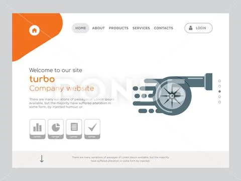 Turbo Landing page website template design Illustration #90164020