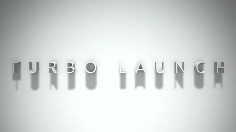 turbo launch 3D title animation white te... | Stock Video | Pond5