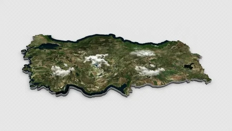 Turkey 3D Country Map Animation Transpar... | Stock Video | Pond5