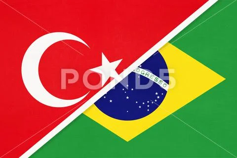 Turkey and Brazil, symbol of country. Turkish vs Brazilian national ...