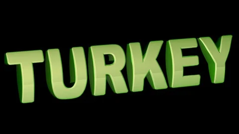 "Turkey" in the black background. Footag... | Stock Video | Pond5