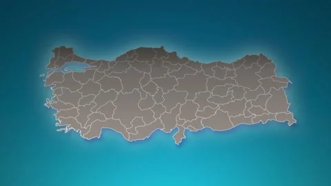 turkey country map with zoom in Realisti... | Stock Video | Pond5