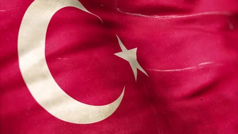 Turkey Custom Flag Old Texture Backgroun... | Stock Video | Pond5