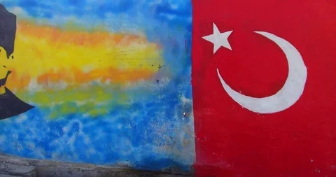 turkey drawn on the wall surface of Kema... | Stock Video | Pond5