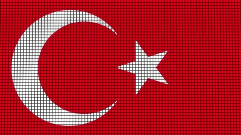 Turkey Flag animated in pixel grid style... | Stock Video | Pond5