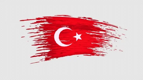 Turkey flag animation. Brush painted tur... | Stock Video | Pond5