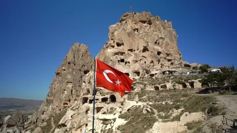 Turkey flag blowing in the wind with the... | Stock Video | Pond5