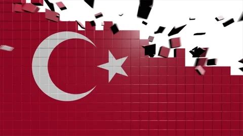 Turkey flag Showing Up Intro By Regions ... | Stock Video | Pond5