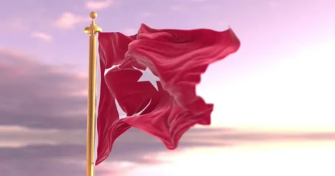 Turkey Flag Waving in the Wind 4K Cinem... | Stock Video | Pond5