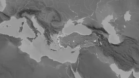 Turkey map - glide. Border. Grayscale. | Stock Video | Pond5