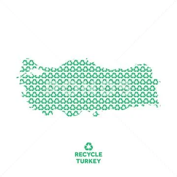 Turkey map made from recycling symbol. Environmental concept: Graphic ...