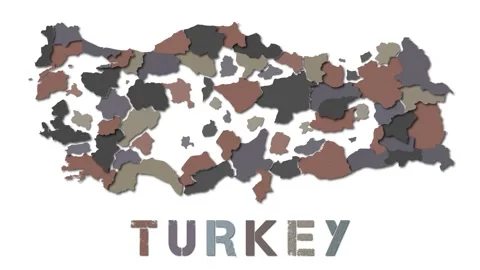 Turkey map with paper regions. Animated ... | Stock Video | Pond5