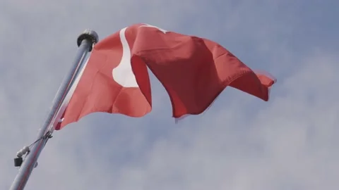 Turkish flag waving on bright blue sky b... | Stock Video | Pond5
