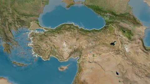 Turkiye, Turkey map - solid. Regions. Sa... | Stock Video | Pond5