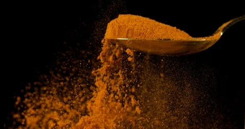 Turmeric, curcuma longa, Powder falling ... | Stock Video | Pond5