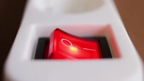 Turn on the electricity supply by pressi... | Stock Video | Pond5