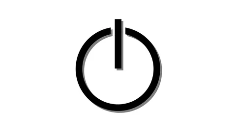 Turn on Power button icon symbol in and ... | Stock Video | Pond5