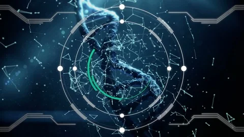 Turning DNA strand and rotating rings on... | Stock Video | Pond5