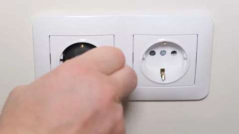 Turning off electrical appliances from t... | Stock Video | Pond5