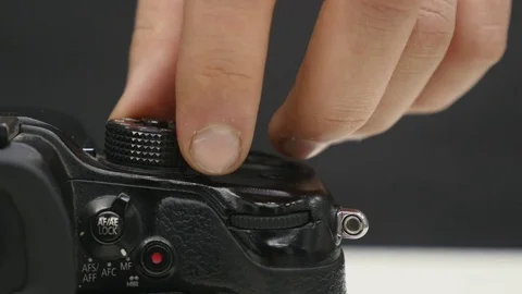 turning the settings wheel on photo came... | Stock Video | Pond5